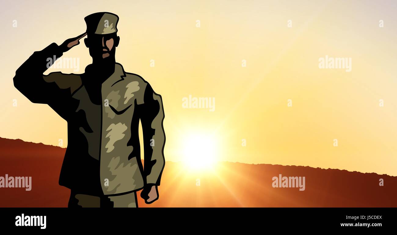 Saluting cartoon soldier hi-res stock photography and images - Alamy