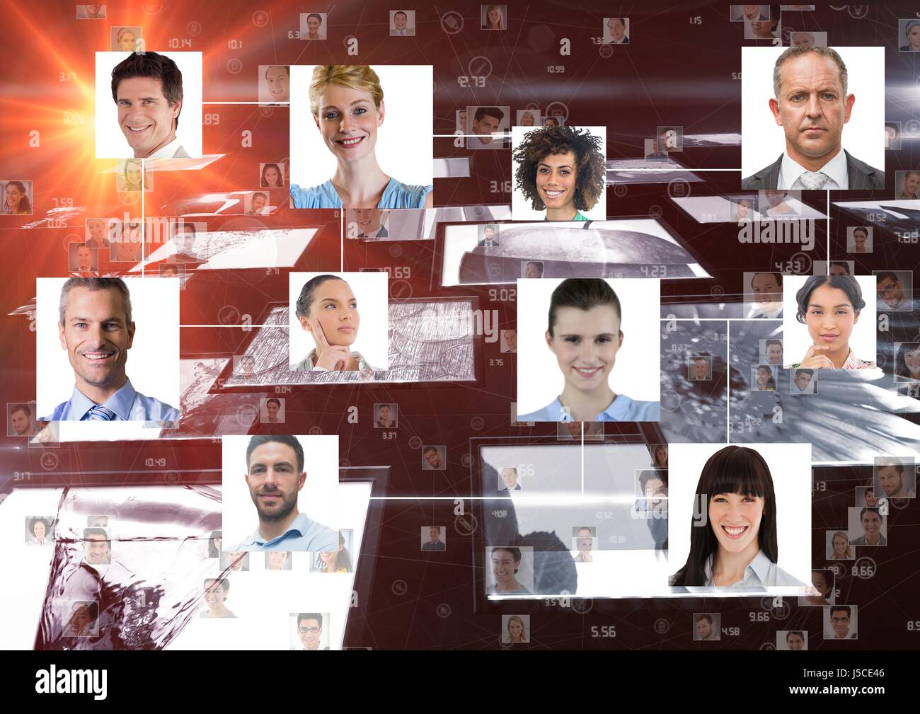 Digital composite of Digitally generated image of business people's ...