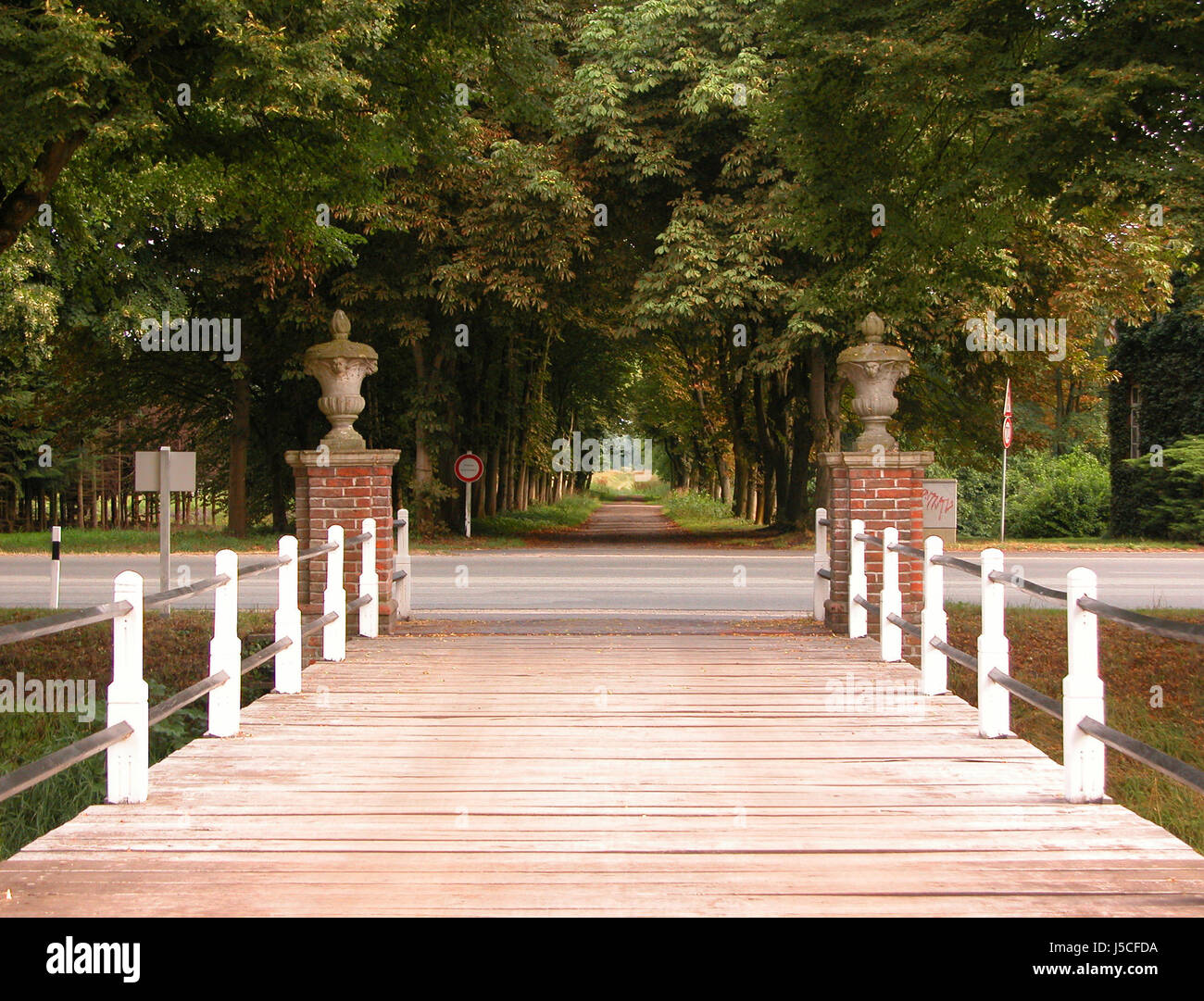 bridge romantic romanticism long transition path way forest waldweg ...