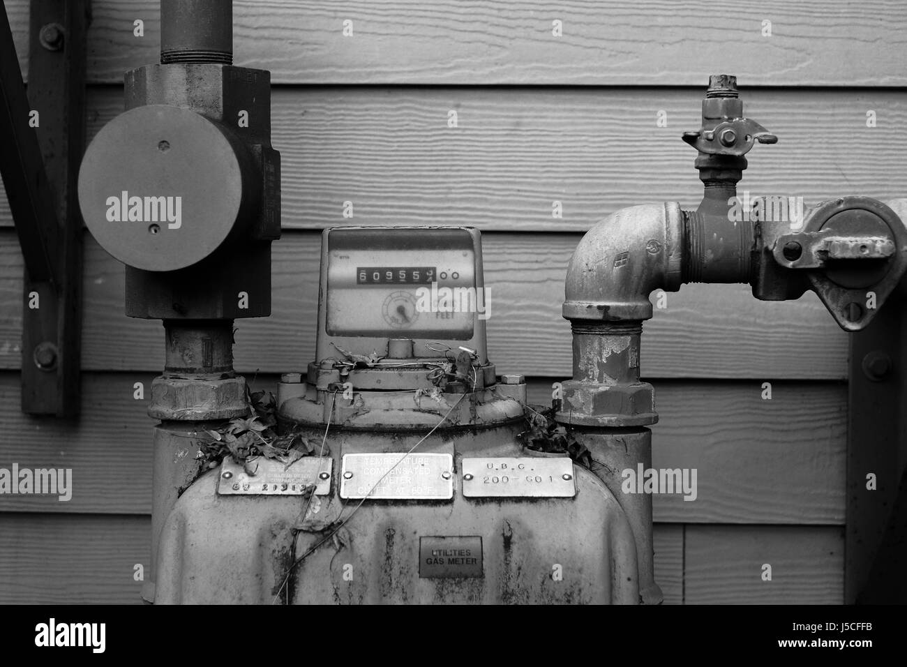 A utility meter showing counter and pipes Stock Photo - Alamy