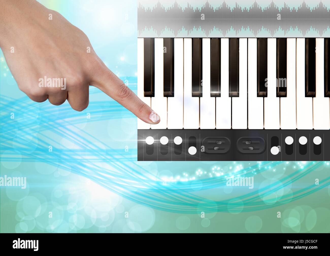 Digital composite of Hand Touching Sound Music and Audio production ...