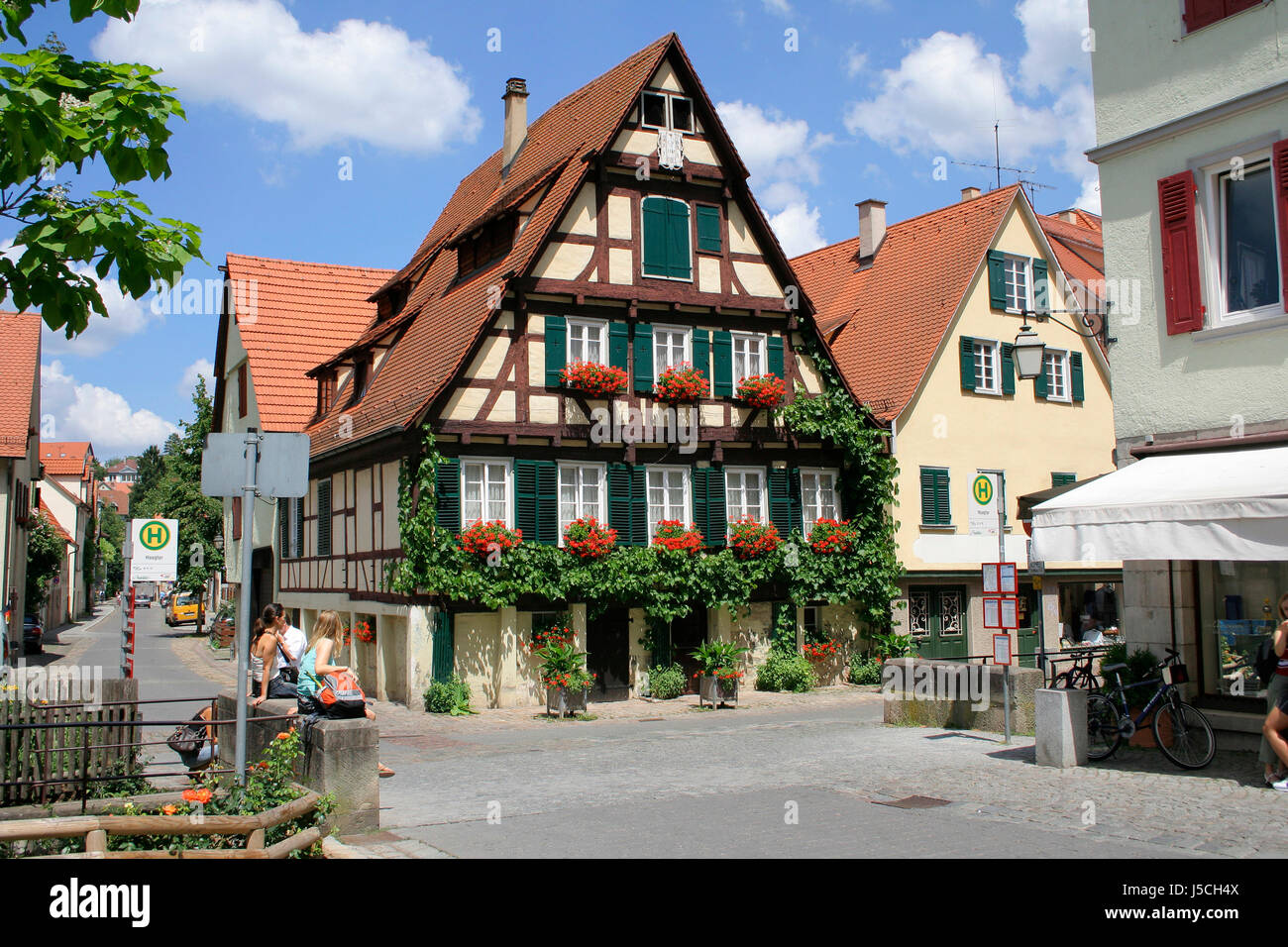 flower small half-timbered house Stock Photo - Alamy