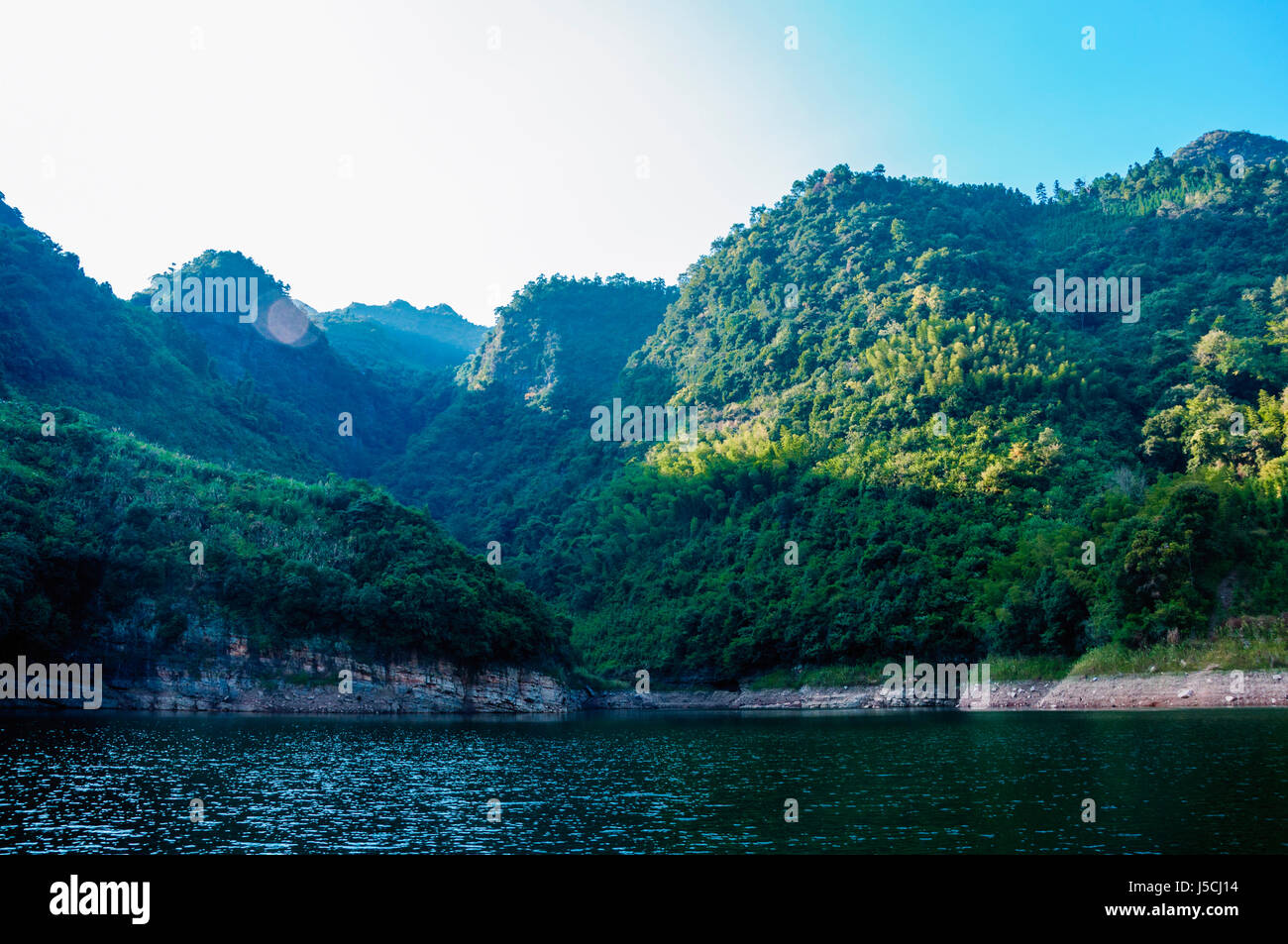 Beautiful reservoir scenery in summer Stock Photo - Alamy