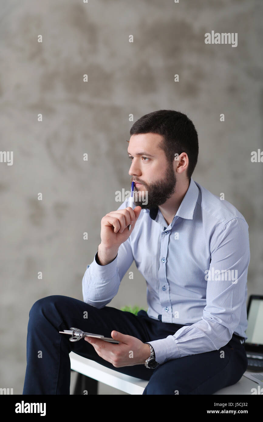 Man at work in the office Stock Photo - Alamy