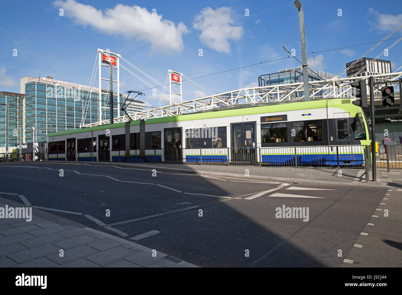 Tram at East Croydon Railway Station Stock Photo - Alamy