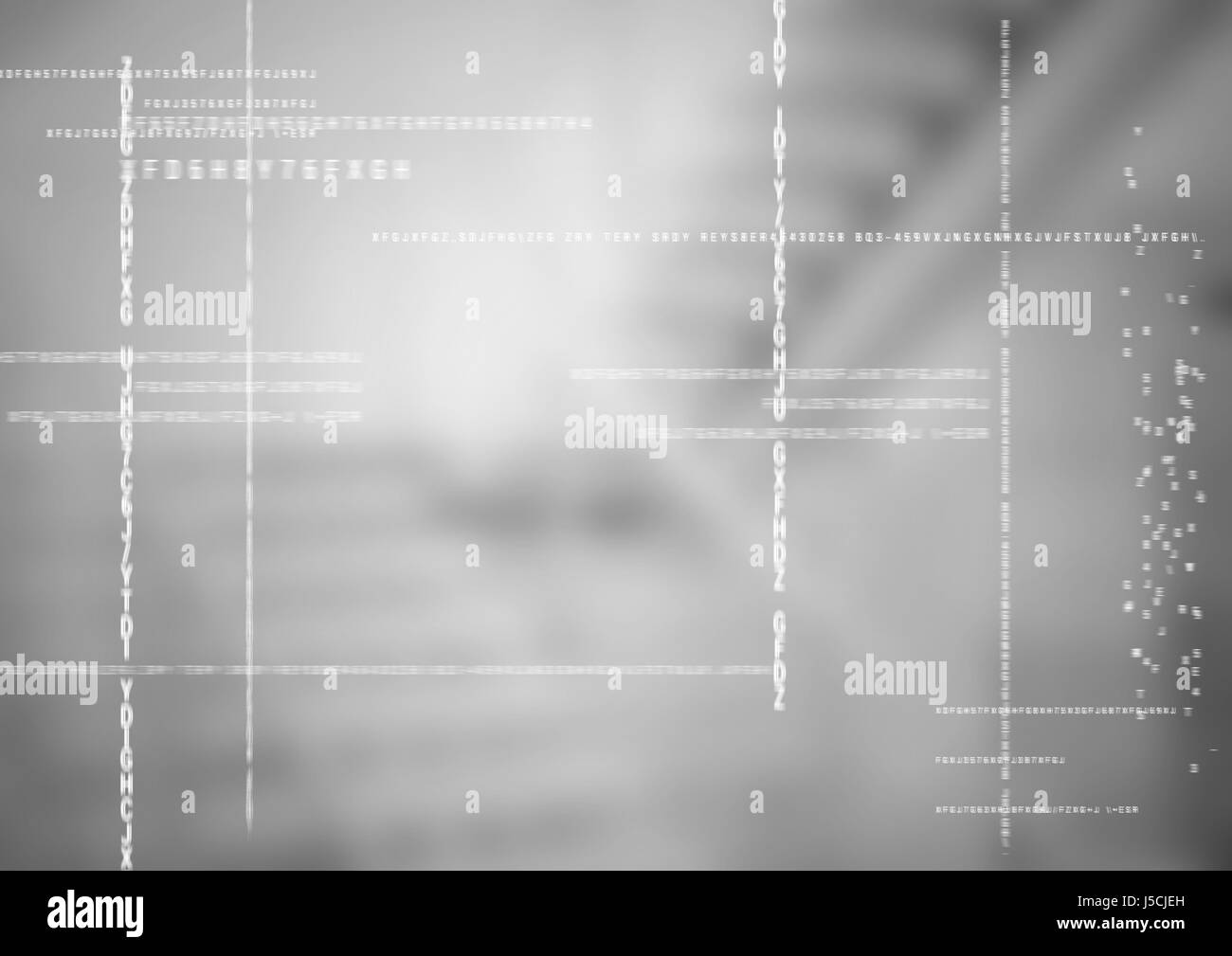 Digital composite of White code against blurry grey stairs Stock Photo ...
