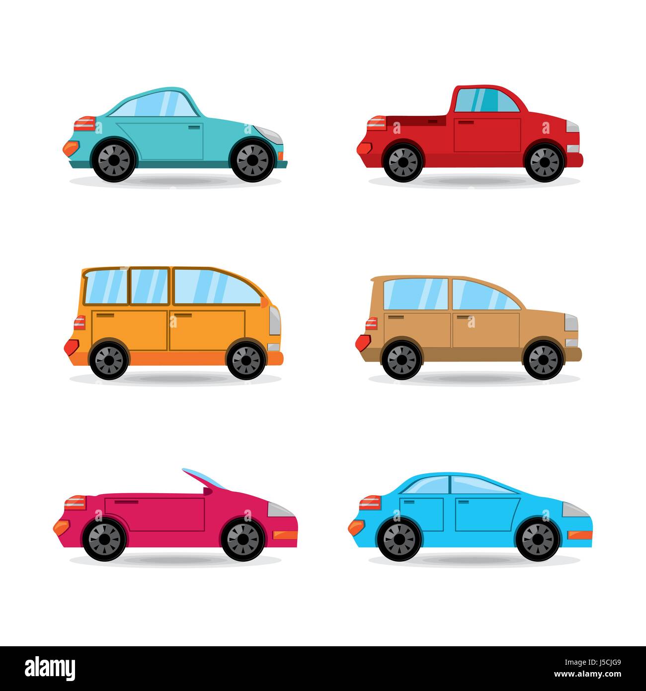 set icon transportation cars of differents colors Stock Vector Image ...