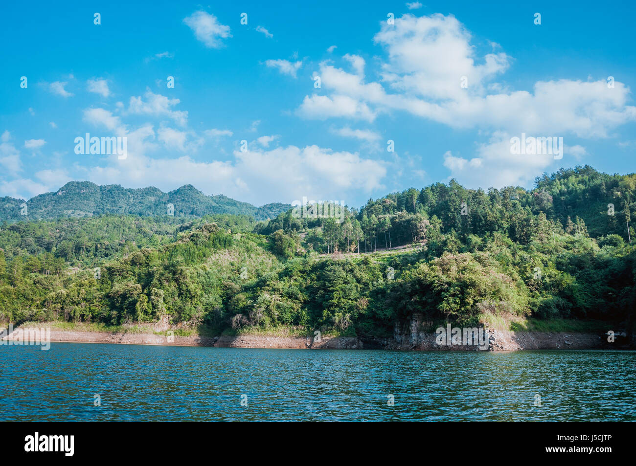 Beautiful reservoir scenery in summer Stock Photo - Alamy
