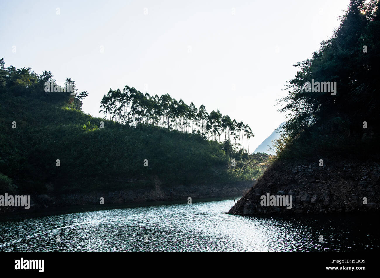 Beautiful reservoir scenery in summer Stock Photo - Alamy
