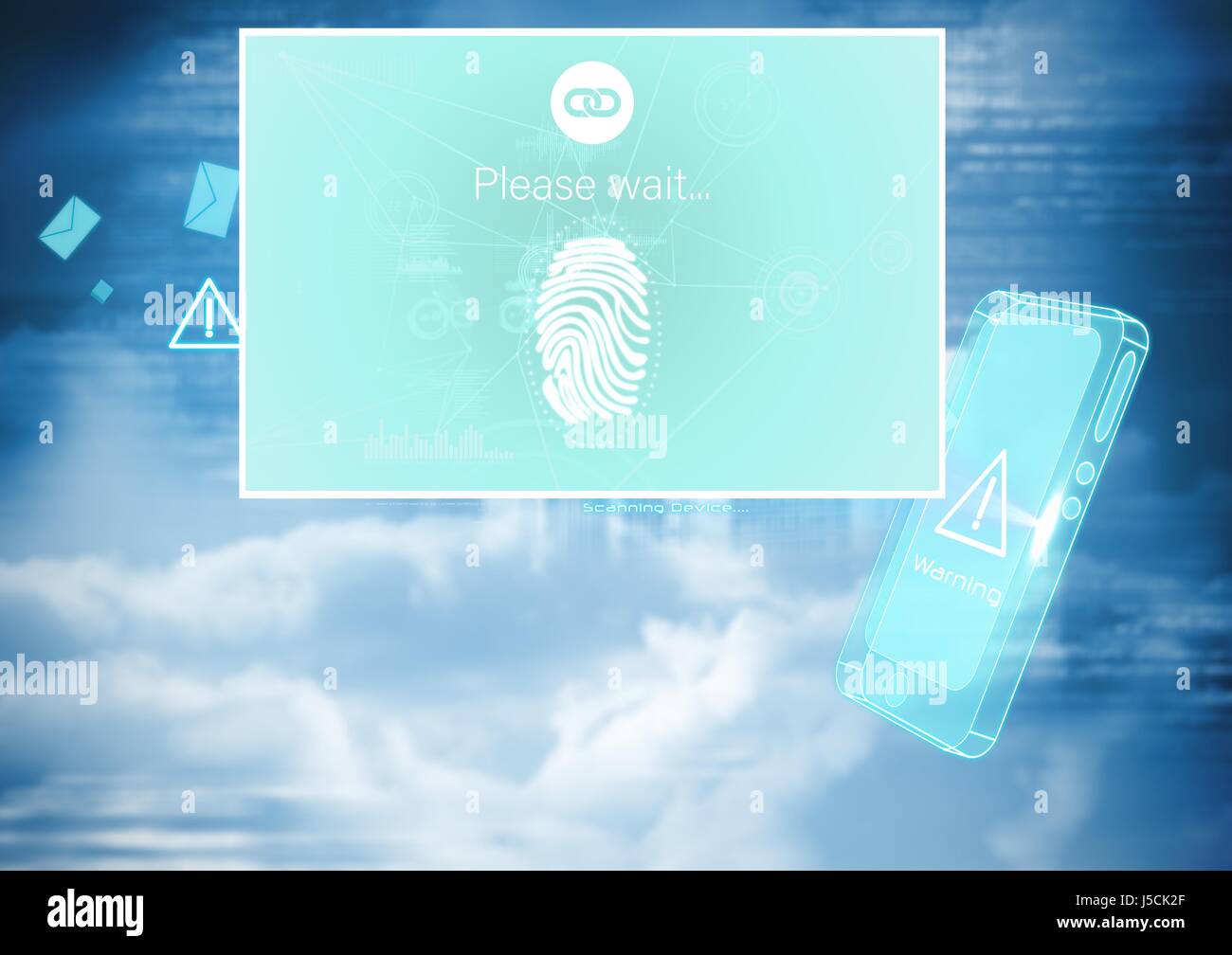 Digital composite of Identity Verify fingerprint mobile App Interface ...