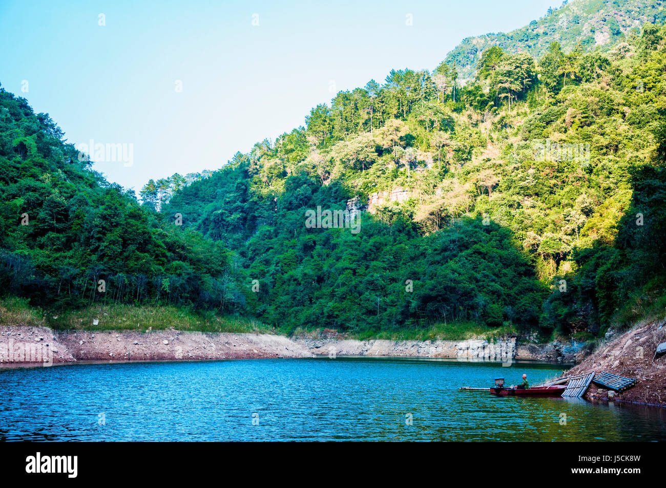 Beautiful reservoir scenery in summer Stock Photo - Alamy