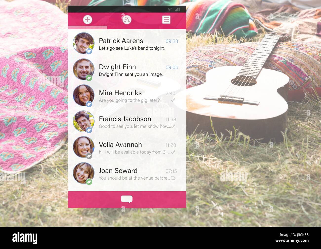 Digital composite of Social Media Messenger App Interface Stock Photo ...