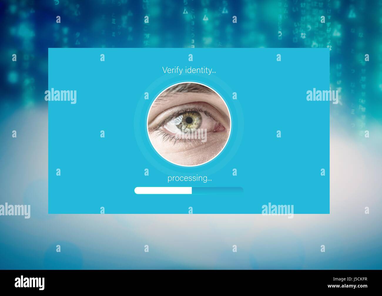 Digital composite of Identity eye Verify App Interface Stock Photo - Alamy