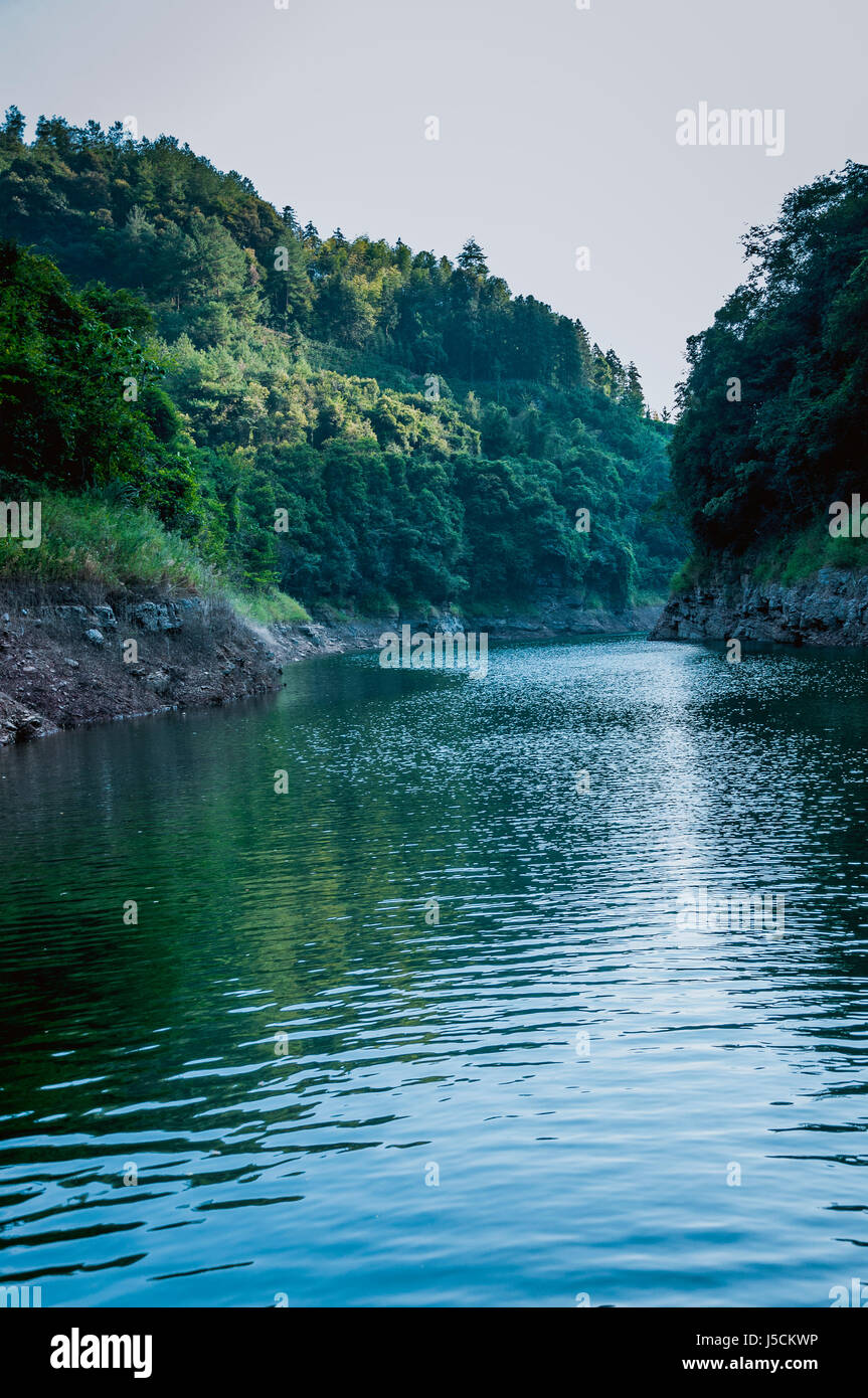 Beautiful reservoir scenery in summer Stock Photo - Alamy