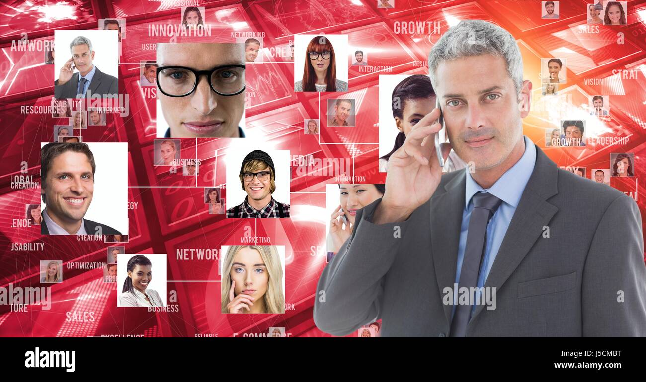 Digital composite of Digitally generated image of businessman using ...