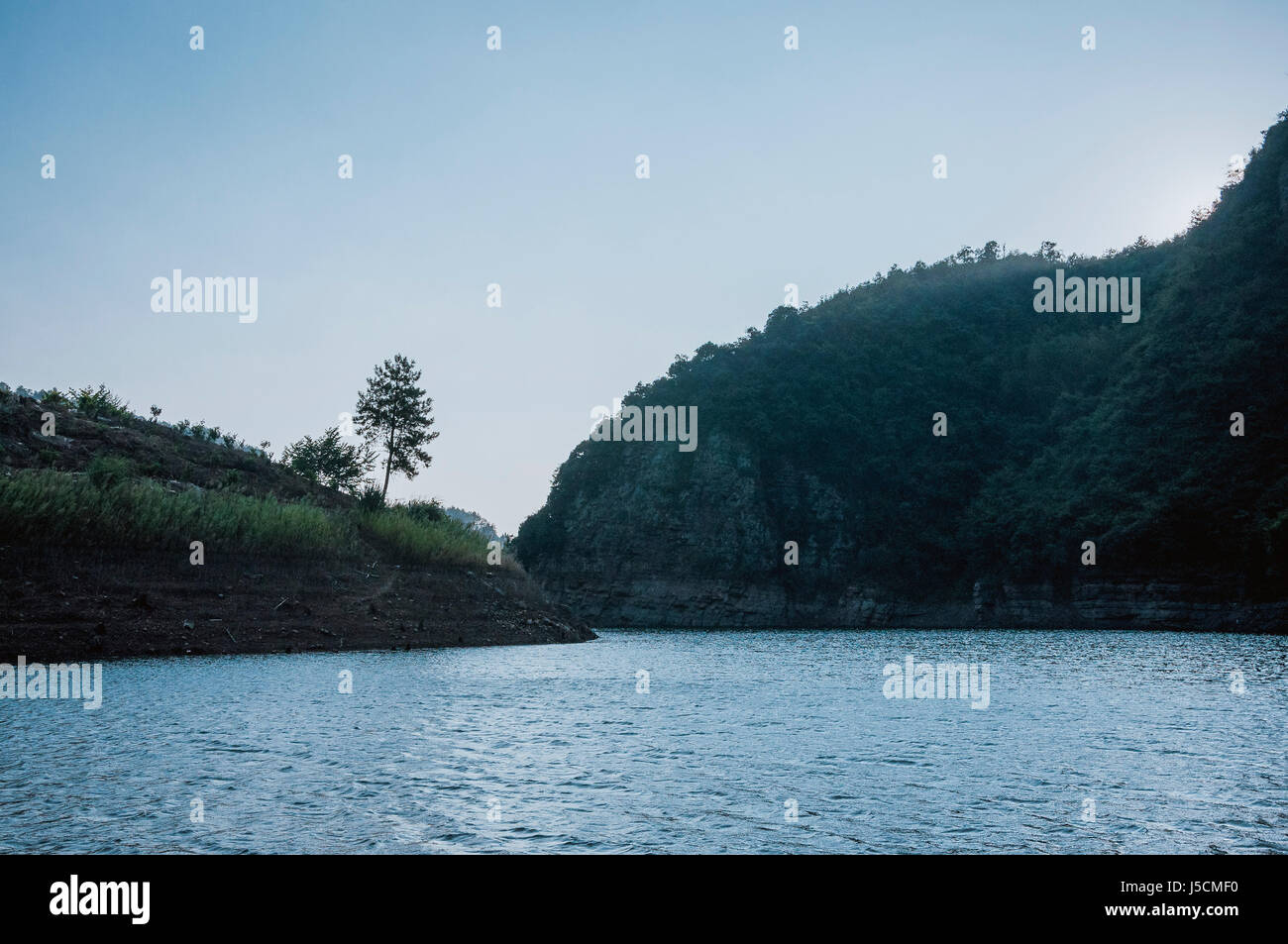 Beautiful reservoir scenery in summer Stock Photo - Alamy
