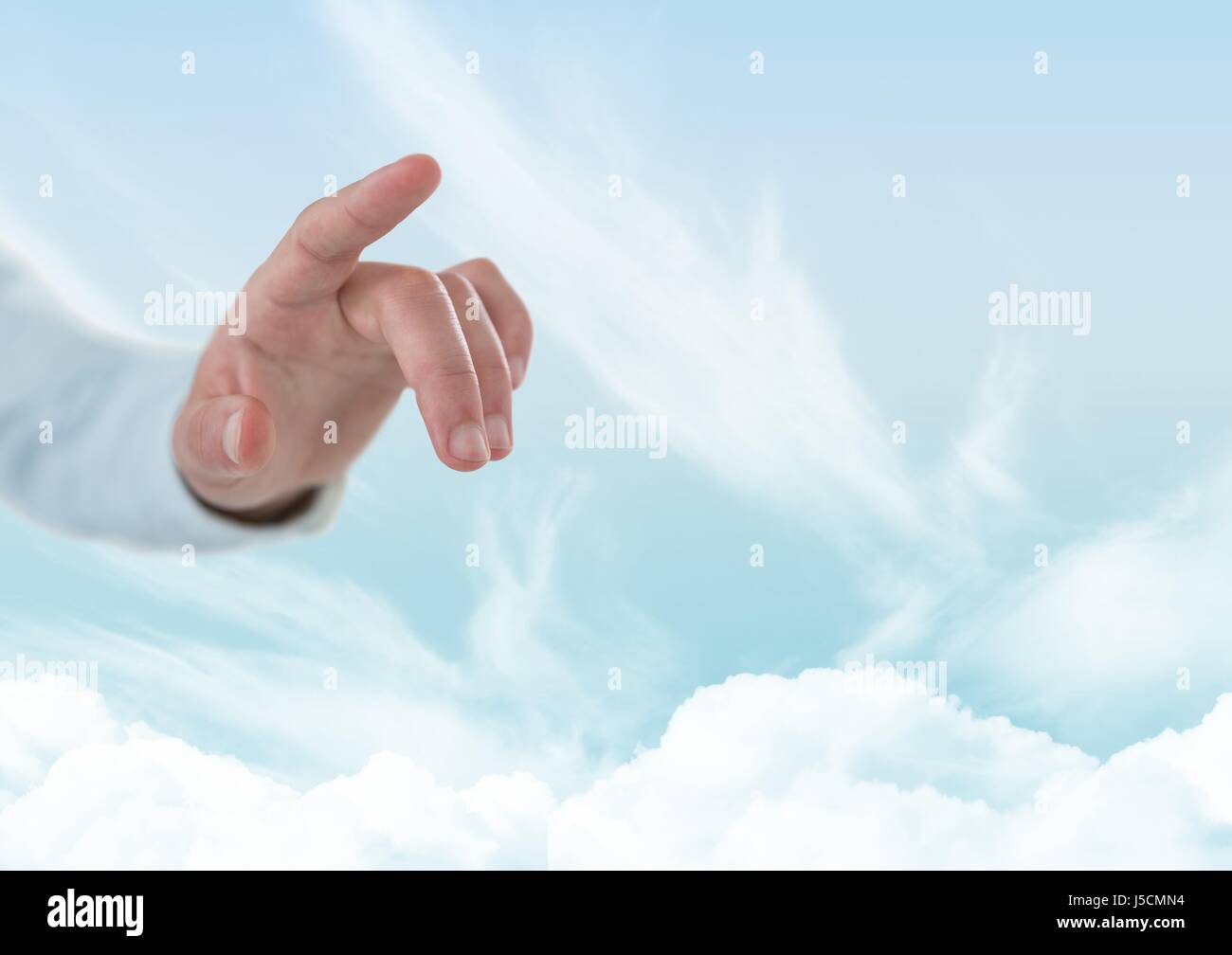 Digital composite of Hand of God in cloudy heavenly sky Stock Photo - Alamy