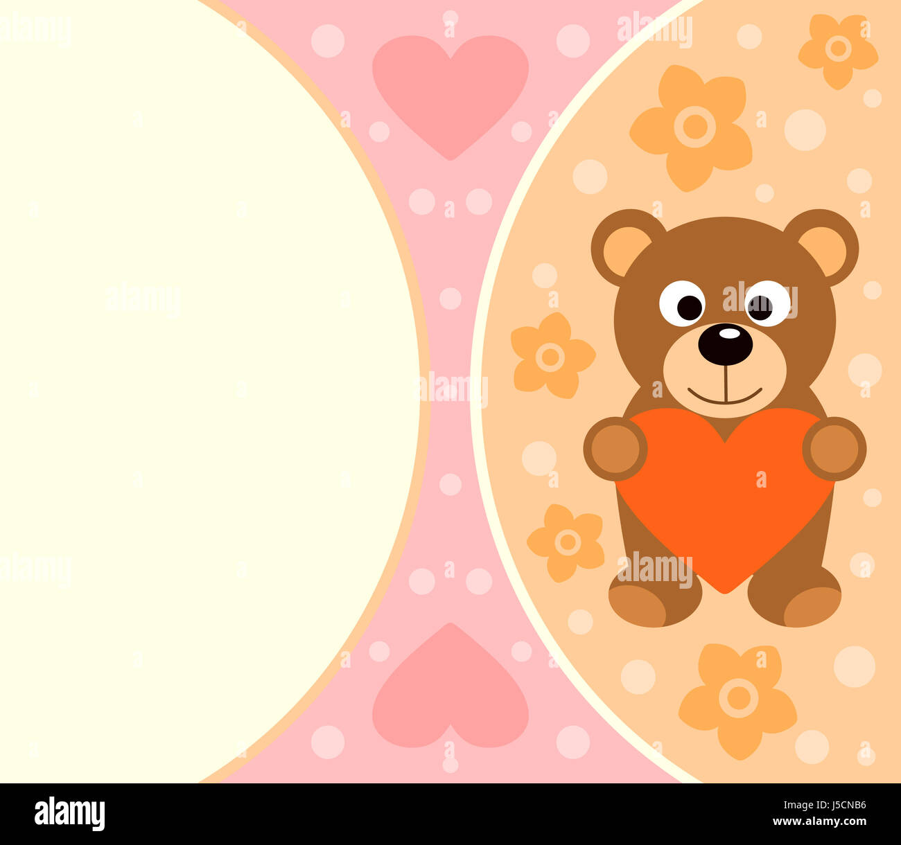 Background card with funny bear cartoon Stock Photo - Alamy