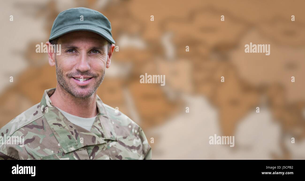 Smiling communication standing army soldier military hi-res stock ...