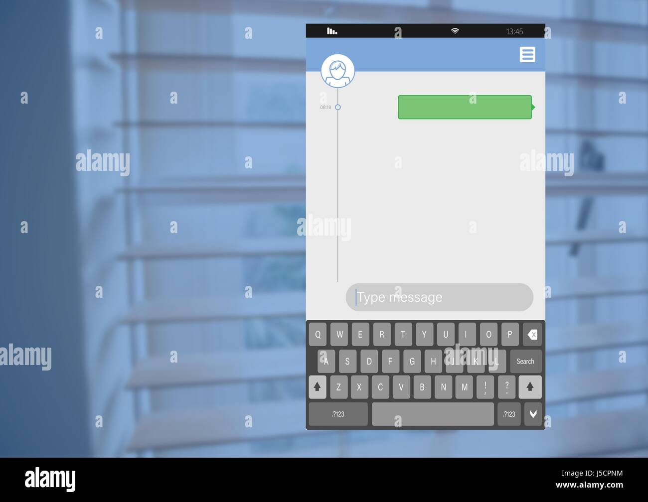 Digital composite of Messenging Social Media App Interface by window ...