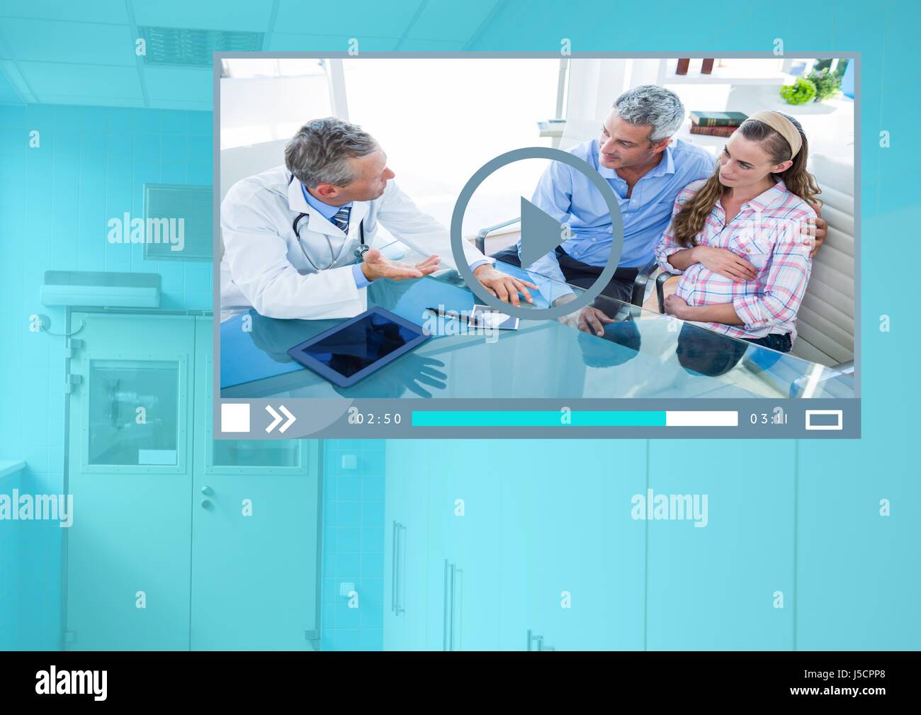 Digital composite of Medical Doctor Video Player App Interface Stock ...