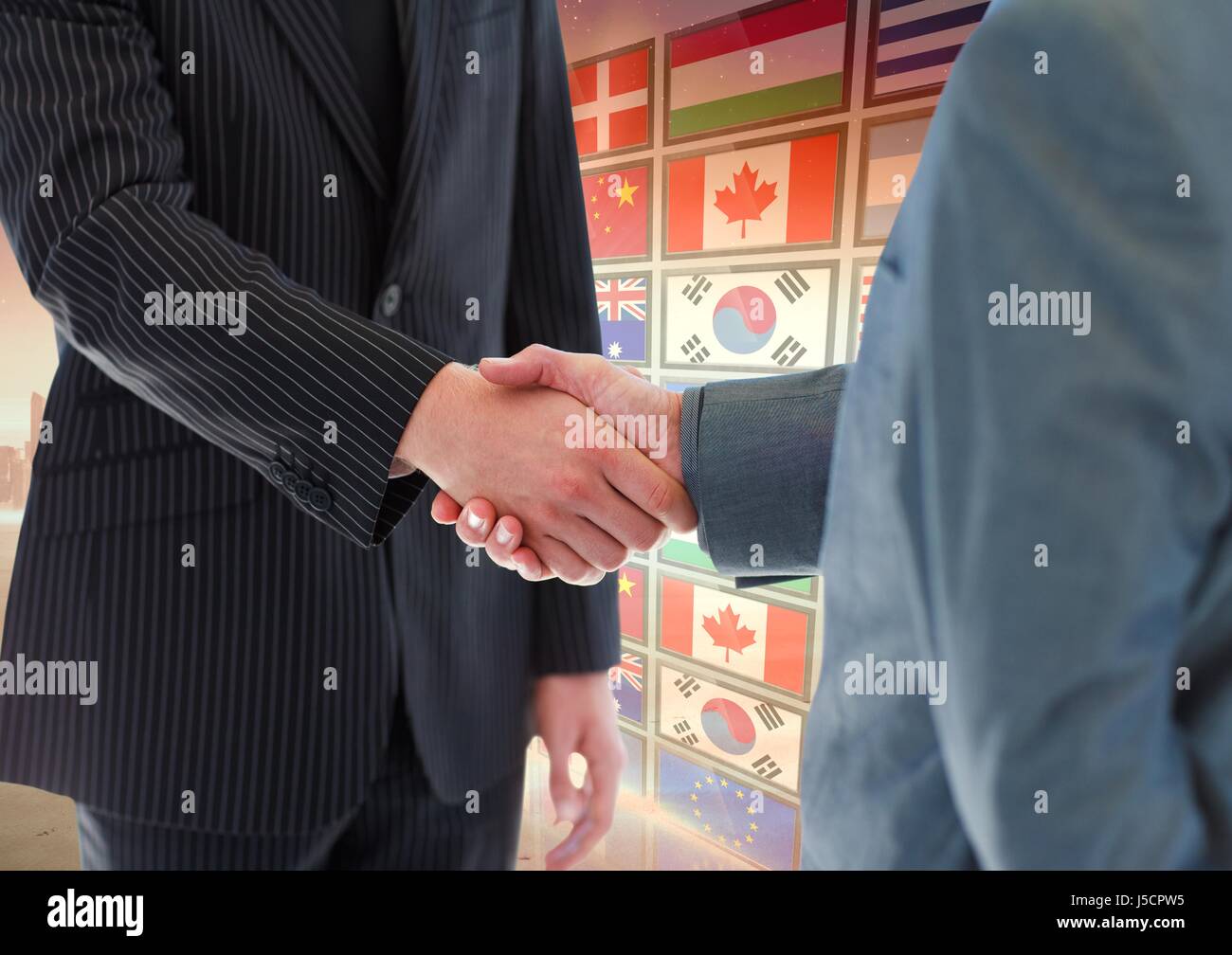 Flags Handshake High Resolution Stock Photography and Images - Alamy