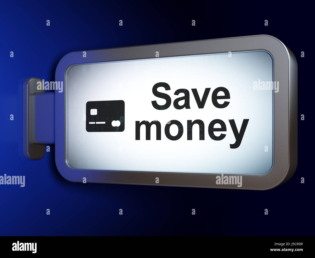 Banking concept: Save Money and Credit Card on billboard background ...
