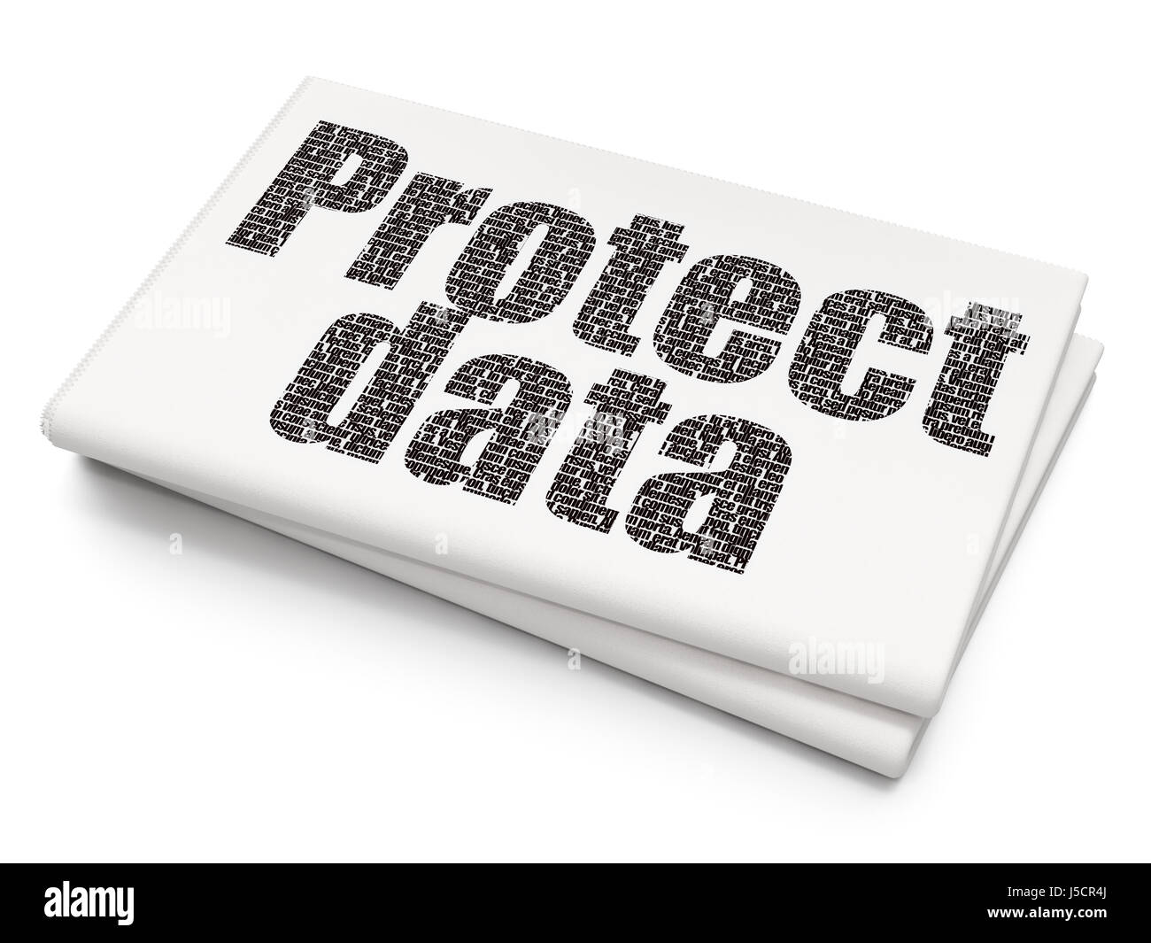 Protection concept: Protect Data on Blank Newspaper background Stock ...