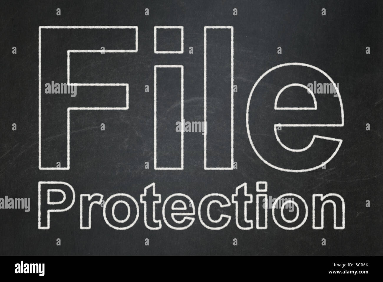 Safety concept: File Protection on chalkboard background Stock Photo - Alamy