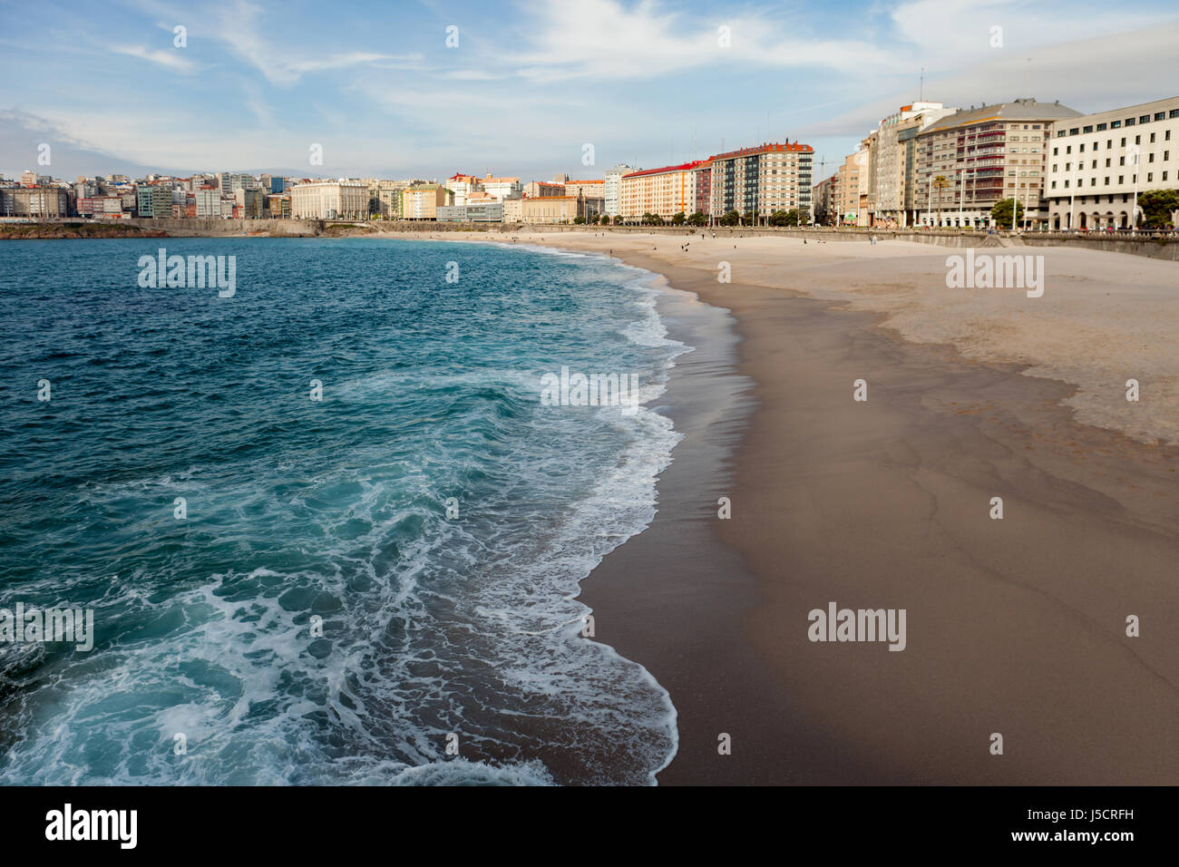 The beach in Coruña, a beautiful town in the North of Spain Stock Photo ...