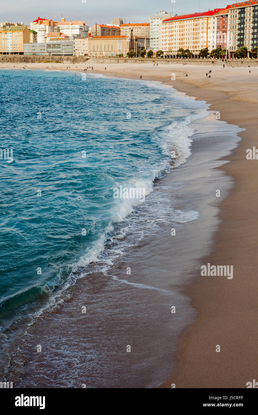 The beach in Coruña, a beautiful town in the North of Spain Stock Photo ...
