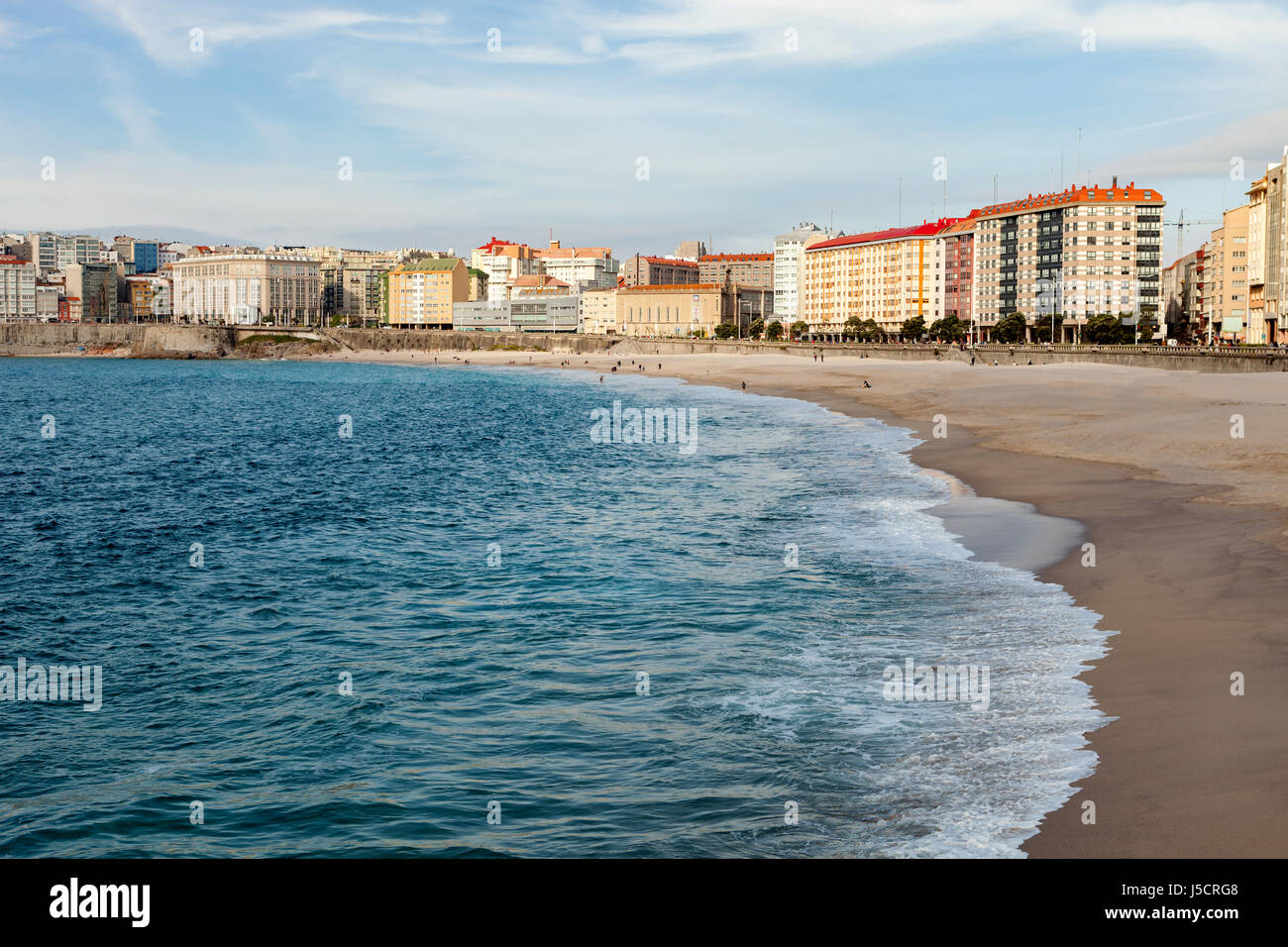 The beach in Coruña, a beautiful town in the North of Spain Stock Photo ...