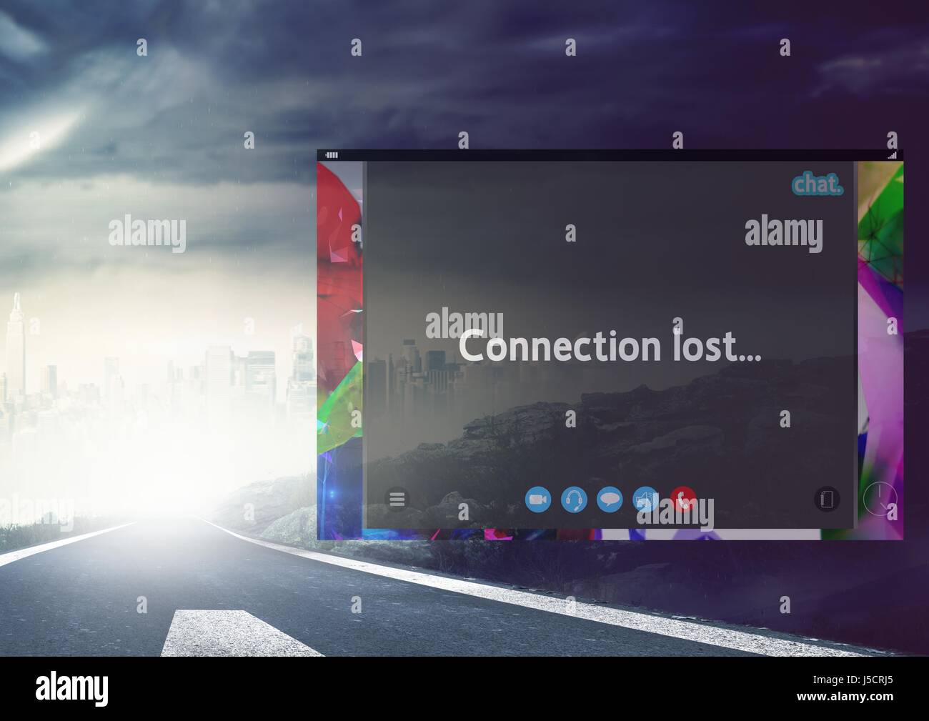 Digital composite of Connection lost Social Video Chat App Interface ...
