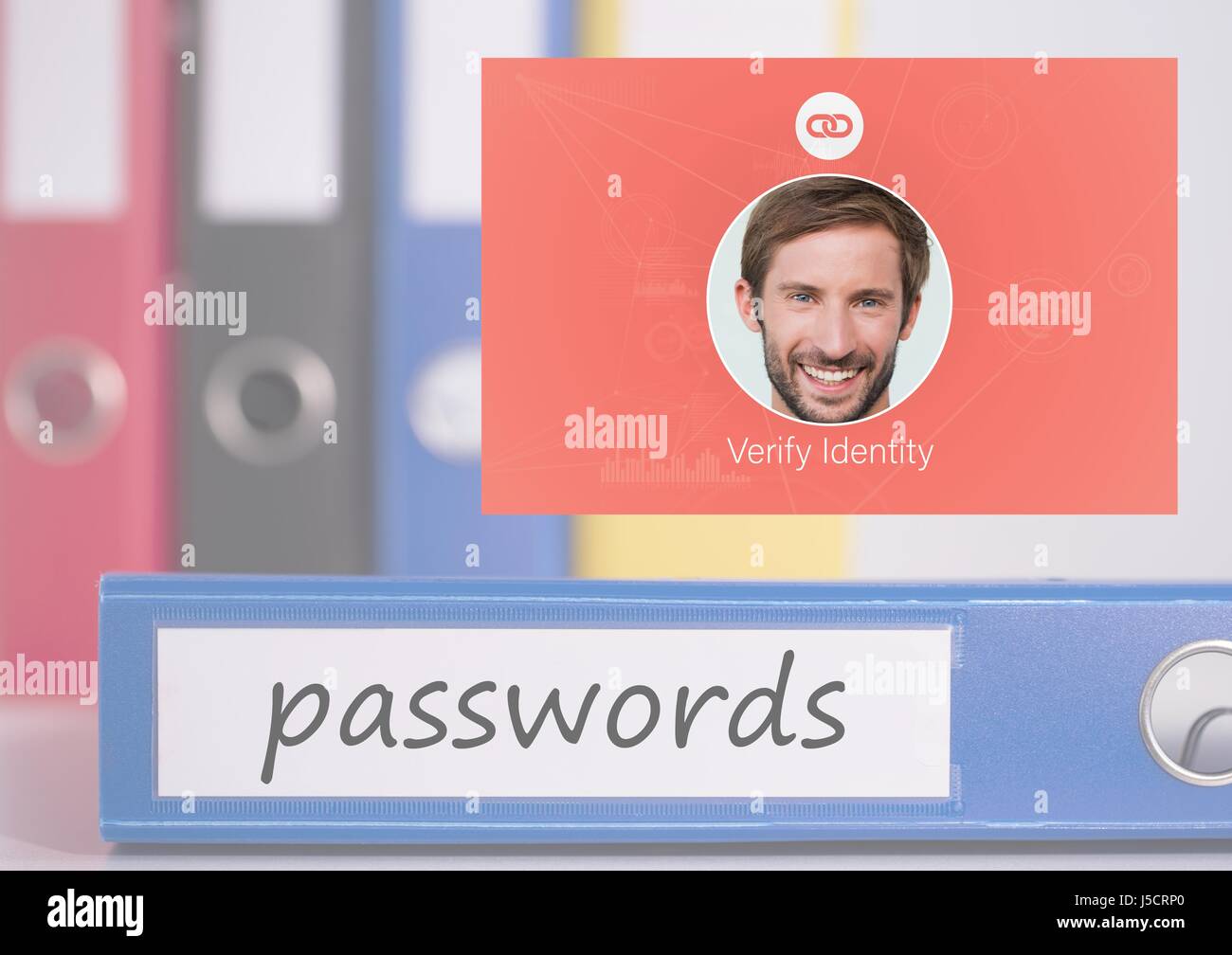 Digital composite of Identity Verify passwords App Interface Stock ...