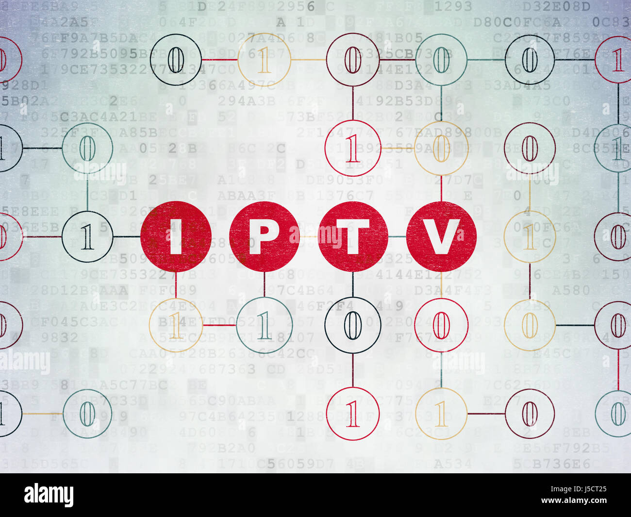 Web design concept: IPTV on Digital Data Paper background Stock Photo - Alamy