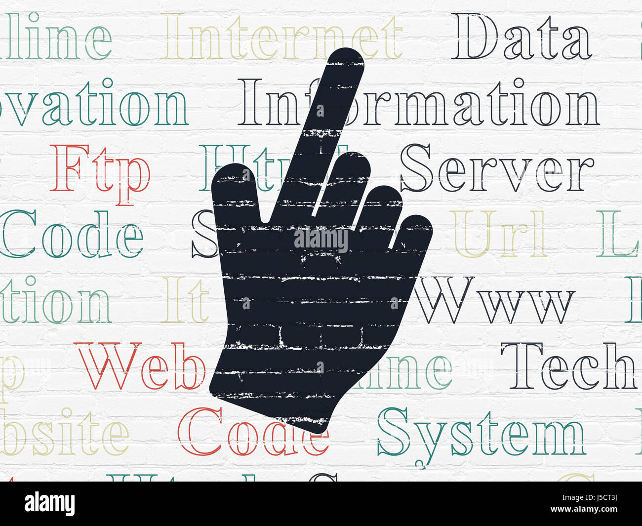 Web development concept: Mouse Cursor on wall background Stock Photo - Alamy