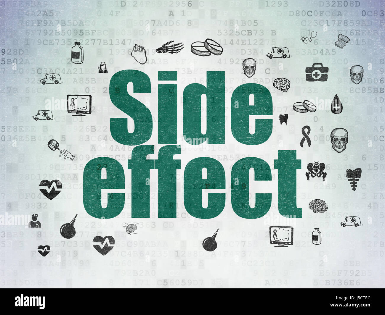Medicine concept: Side Effect on Digital Data Paper background Stock ...