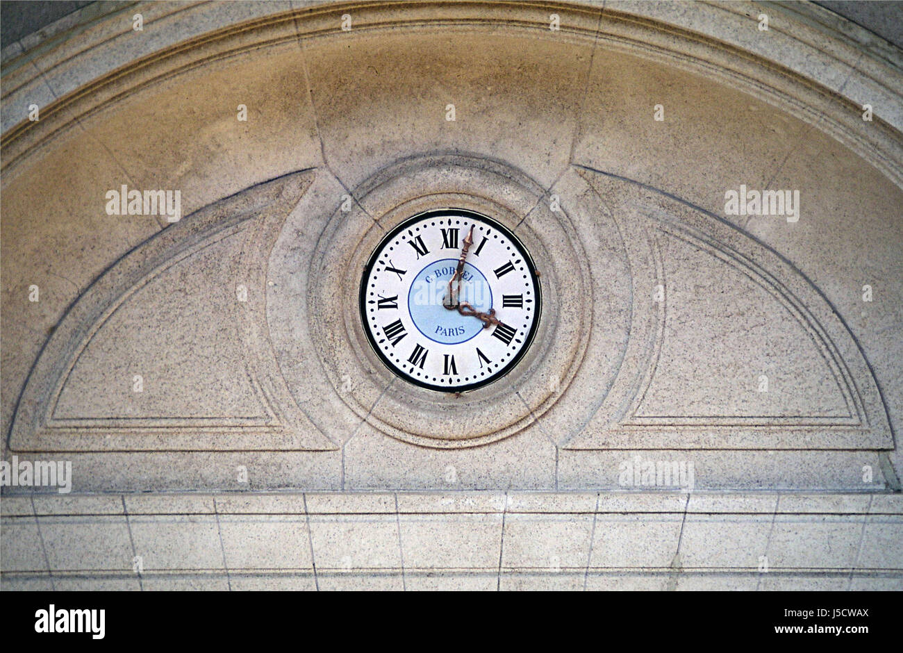 antique four clock facade afternoon clock tower french circular arc ...