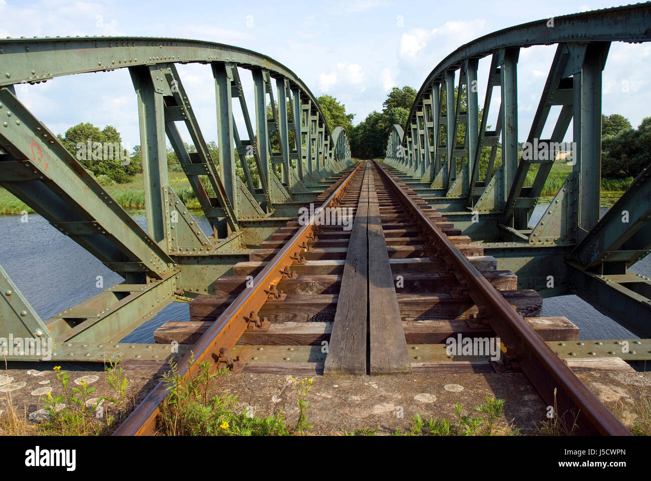 bridge lower saxony traffic transportation rail traffic railway rails ...