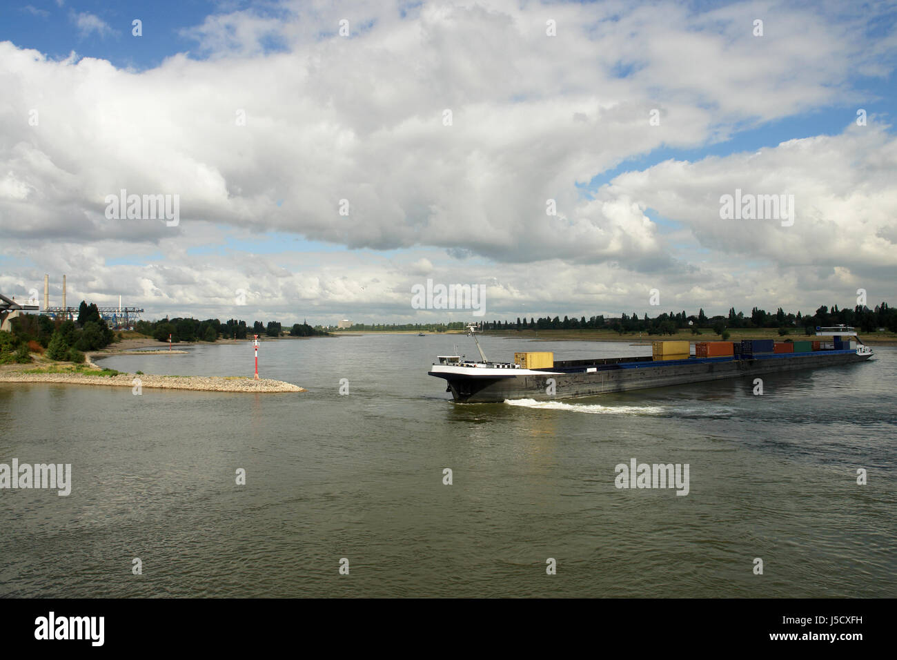 rhine container ship cloud freighter gateway clouded sky turn scenery ...