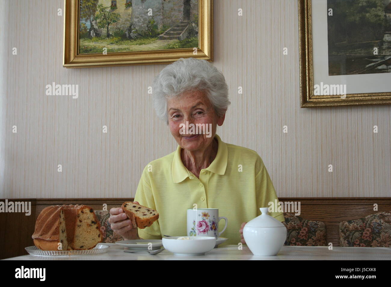 grandma while drinking coffee Stock Photo - Alamy