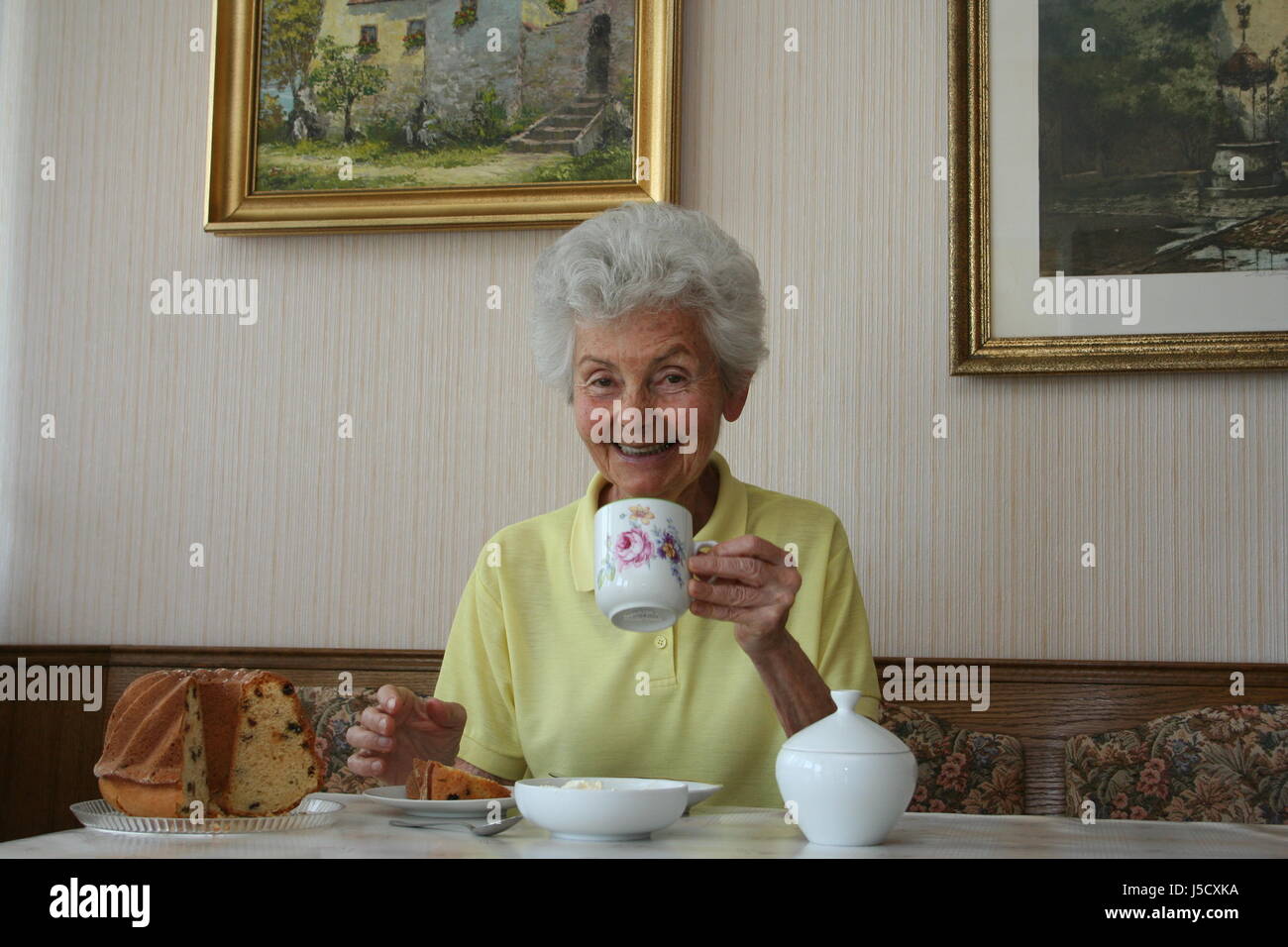 grandma while drinking coffee Stock Photo - Alamy