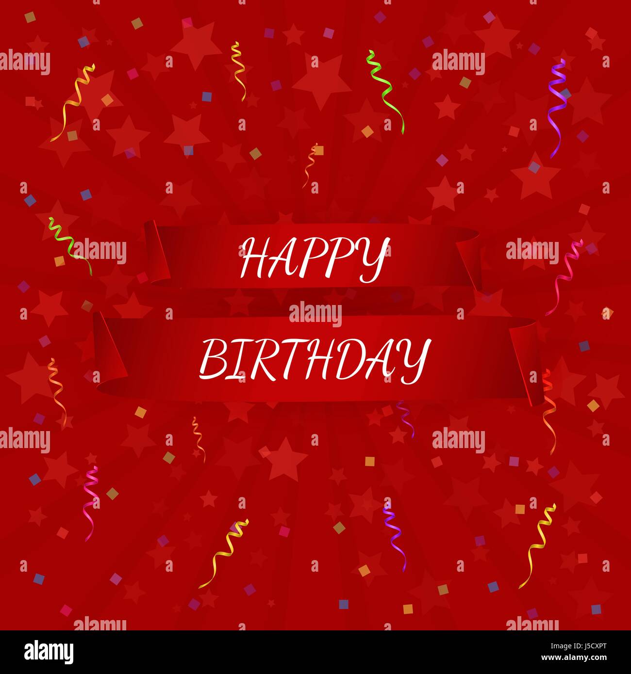 Happy Birthday banner. Paper scrolls. Vector illustration Stock Vector ...