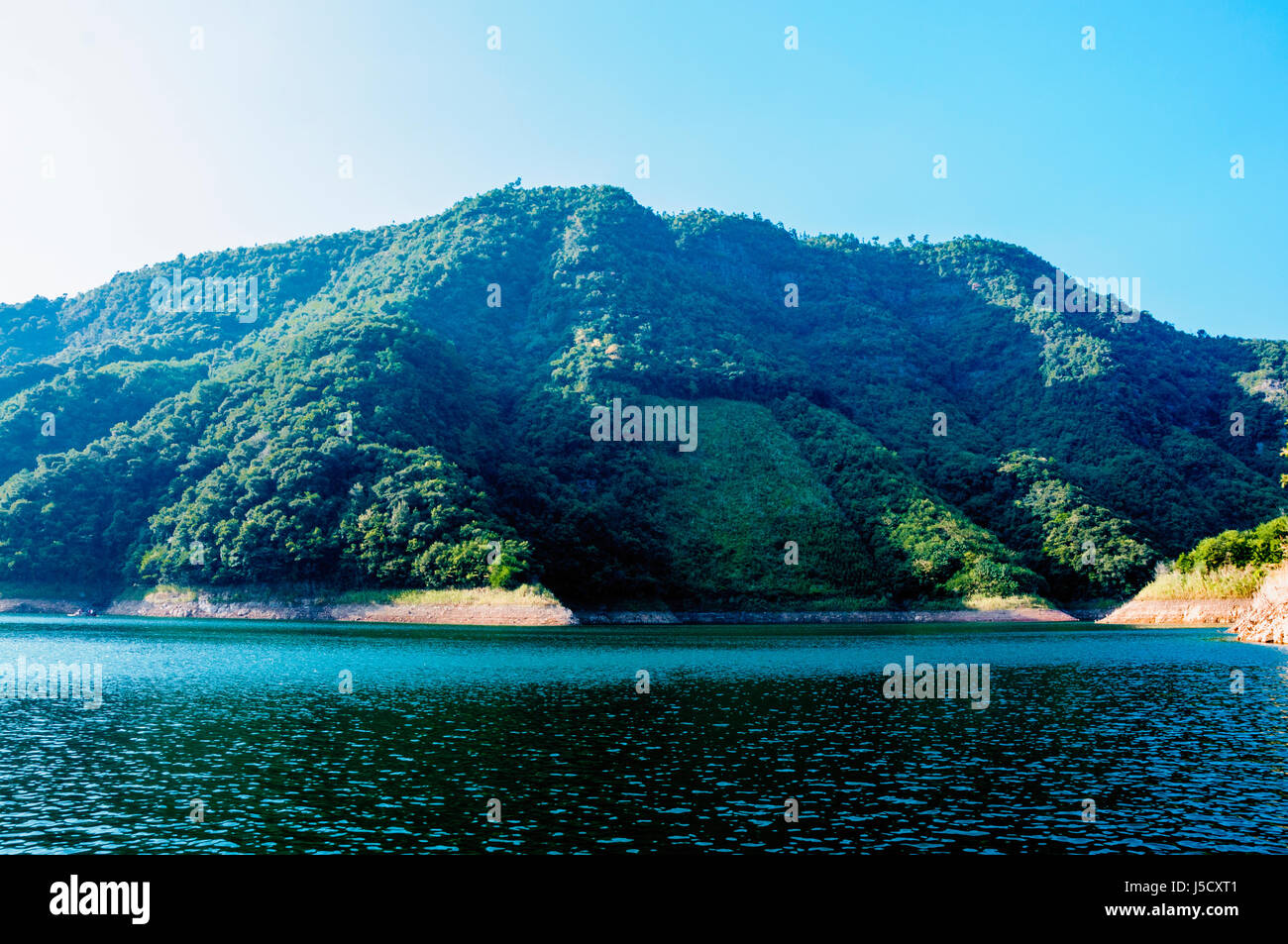 Beautiful reservoir scenery in summer Stock Photo - Alamy