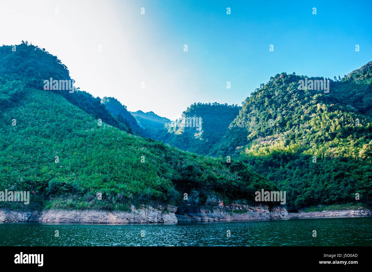 Beautiful reservoir scenery in summer Stock Photo - Alamy
