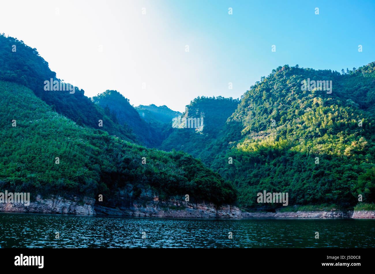 Beautiful reservoir scenery in summer Stock Photo - Alamy