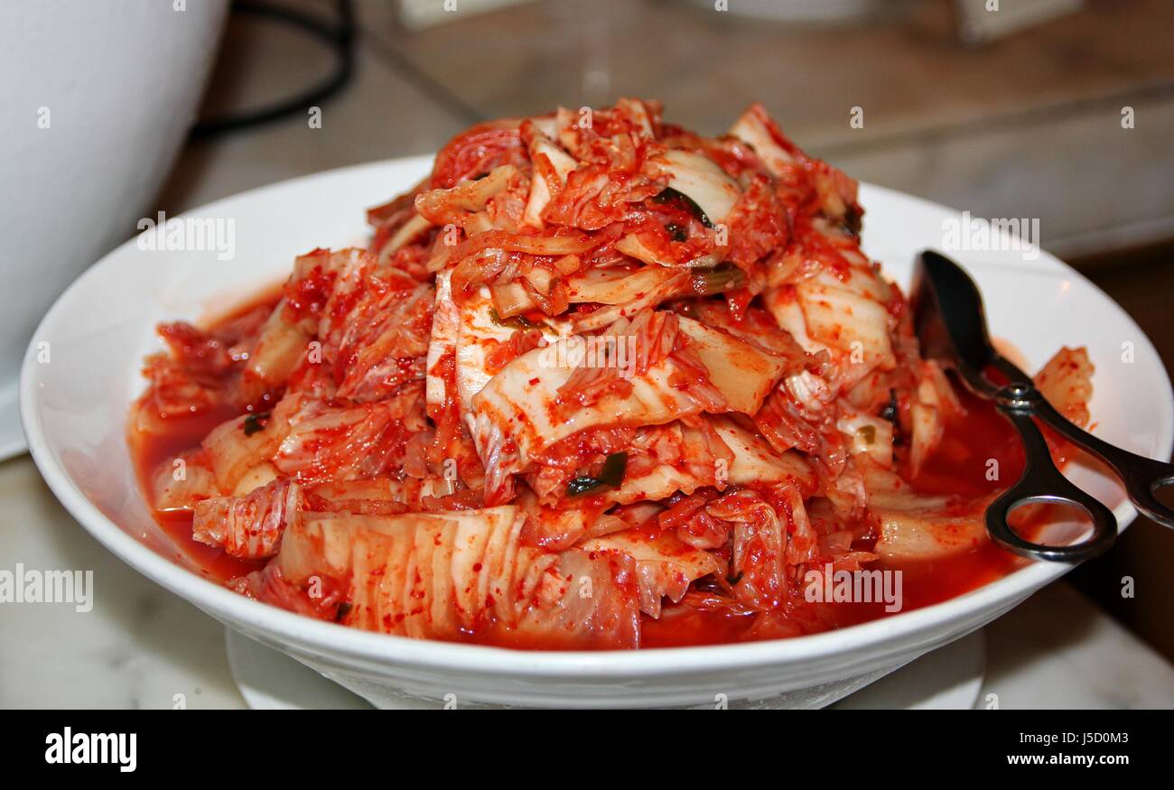 Kimchi is a traditional Korean side dish made from salted and fermented ...