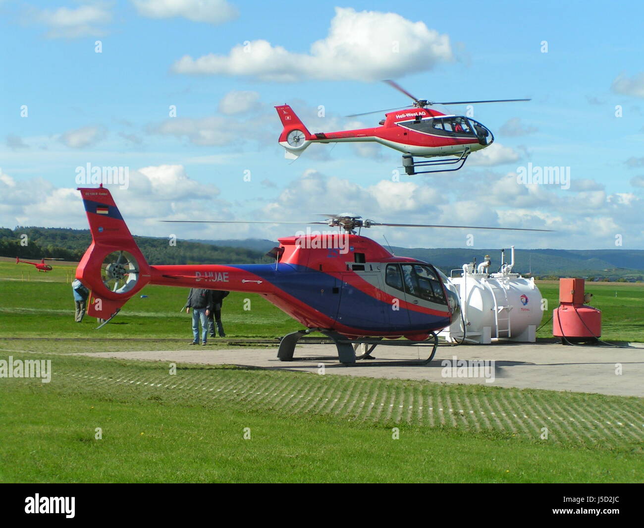 helicopter at the gas station Stock Photo - Alamy