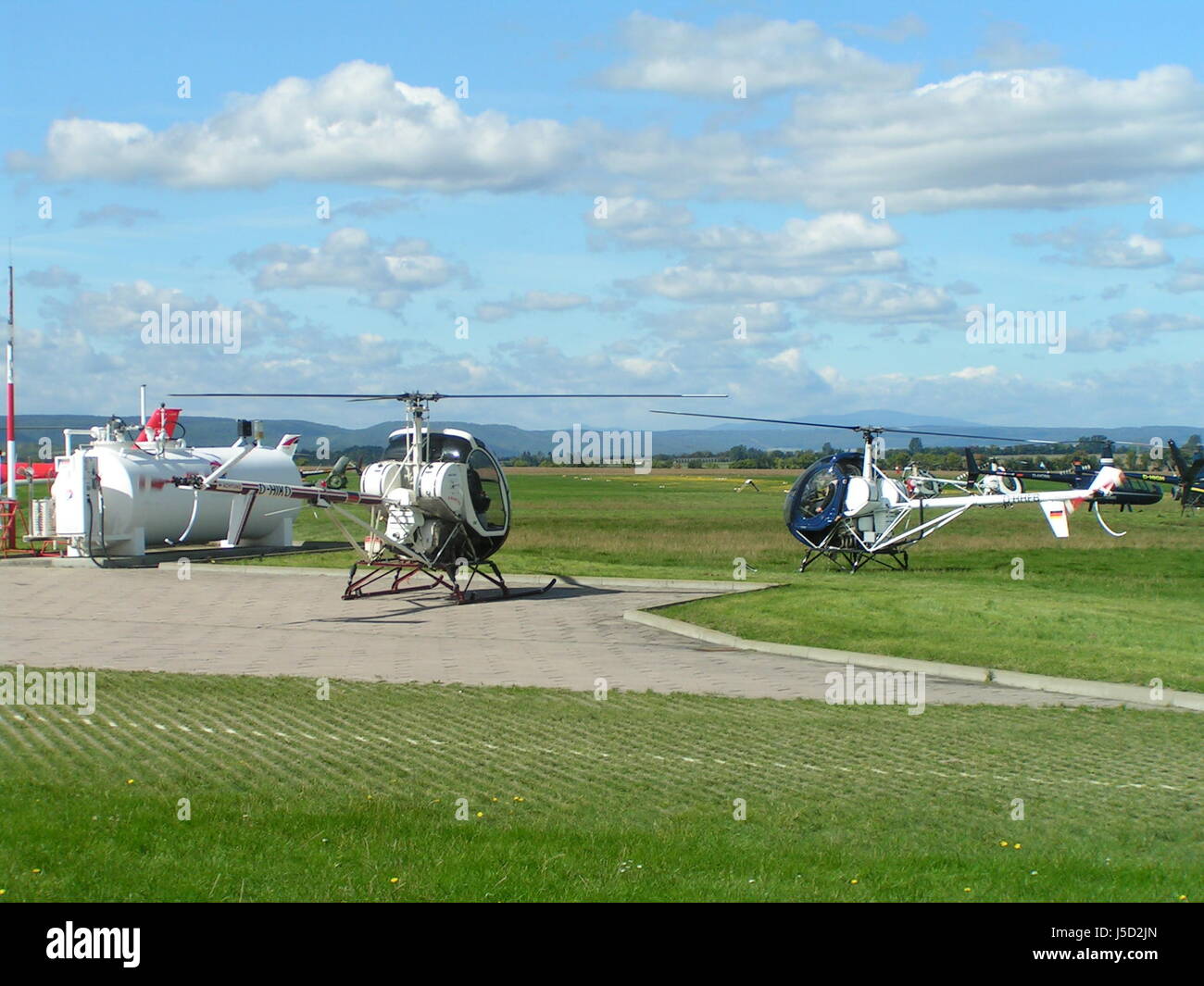 seater helicopter in the gas station Stock Photo - Alamy