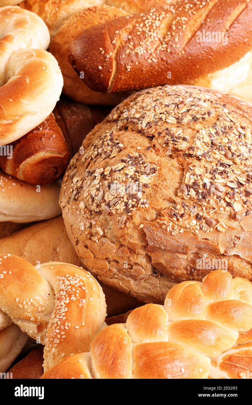 bread and buns close up food background Stock Photo - Alamy